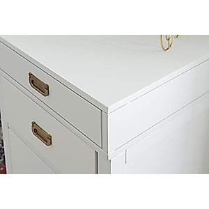 Linon White Modern Classic Side Storage Sadie Desk