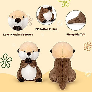 Wanwu World Otter Stuffed Animals 9.8" Cute Sea Soft Otter Plushie Toy Christmas Birthday for Kids Children Girls Boys