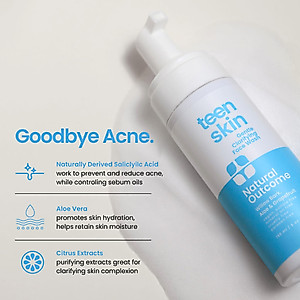 natural outcome Teen Skin Face Wash | Gentle Foaming Daily Boys & Girls Facial Cleanser Lotion | Natural Non-toxic Ingredients | For Teens, Preteens & Kids Looking to Prevent Acne | 5 oz