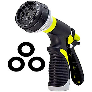 Garden Hose Nozzle | Hose Spray Nozzle | Water Nozzle Water Hose Nozzle Sprayer | 8 Adjustable Watering Patterns, Slip and Shock Resistant for Watering Plants, Cleaning, Car Wash and Showering Pets