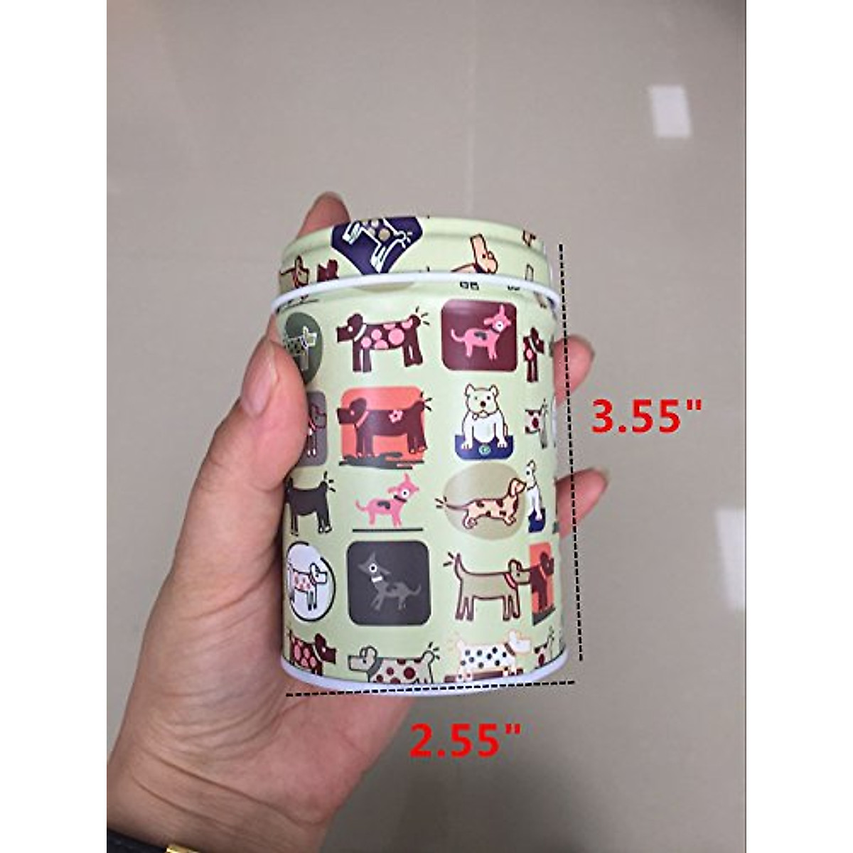 Leoyoubei 3.55x2.55 Inch Dry Storage Tinplate Caddy Box Retro Double Cover Home Kitchen Storage Containers Colorful Tins Round Tea Tins Set of 6 (shipped randomly)