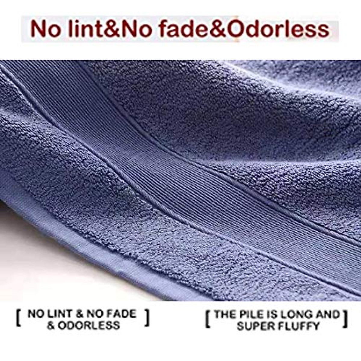 2 Pack Hand Towels for Bathroom- (14 x 30 Inch) 100% Cotton Hand Towel, Highly Absorbent and Quick Dry Face Washcloth, Home Soft Premium Towel for Hotel, Bath, Kitchen and Spa, Set of 2 (Blue)
