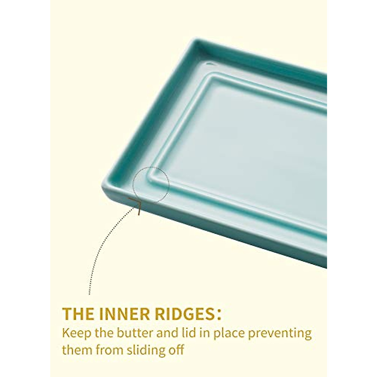 Butter Dish with Lid and Knife Spreader Set - Perfect for East and West Coast Butter, Turquoise - Better Butter & Beyond