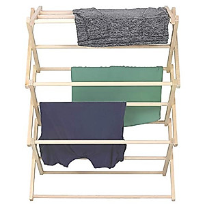 Pennsylvania Woodworks Premium American Maple Clothes Drying Rack - Handcrafted in Pennsylvania - Solid Wood Construction, Collapsible, Eco-Friendly Laundry Solution (Medium)