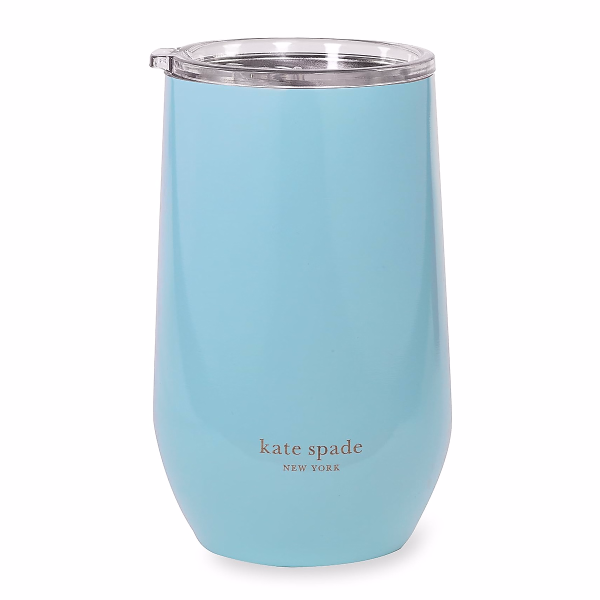 Kate Spade New York Insulated Stainless Steel Wine Tumbler, 16 Ounce Double Wall Tumbler, Stemless Travel Cup with Lid (Happy Hour)