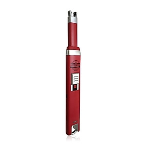 Thunder Bolt Pro Electronic USB Lighter Rechargeable, Double Arc Spark Safe to Use on Gas BBQs, BBQ Firelighters, Gas Stove, Candles, Camping Fires, Paper, 100s of Times w/o Charge, Guaranteed (Red)