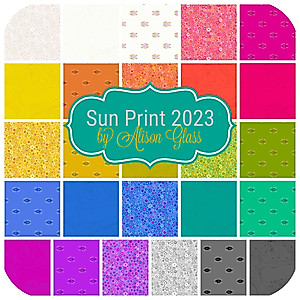 Sun Print 2023 Fat Eighth Bundle (27 Pieces) by Alison Glass for Andover 9 x 21 inches (22.86 cm x 53.34 cm) Fabric cuts DIY Quilt Fabric