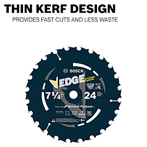 BOSCH DCB624 6-1/2 In. 24 Tooth Edge Circular Saw Blade for General Purpose