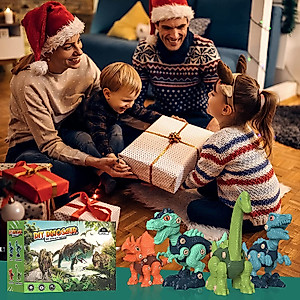 dmsbuy Take Apart Dinosaur Toys for Kids Building Toy Set with Electric Drill Construction Engineering Play Kit STEM Learning for Boys Girls Age 3 4 5 Year Old (Take Apart Dino)