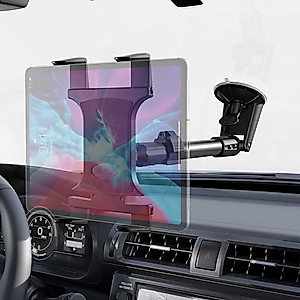 ARKON Mounts - Versatile Tablet Holder for Car | Premium Car Tablet Holder Design | Extendable Arm | Windshield Suction | Tablet Car Mount | Securely Fits Most Tablets 7 to 18.4 inches in Screen Size