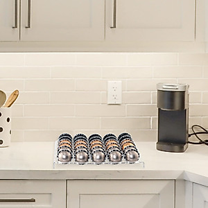 SUMERFLOS Coffee Capsule Storage Tray, Drawer Insert Organizer Holds 30 Pods Compatible with Nespresso Vertuo Vertuoline Capsules Drawer of Kitchen, Home, Office - Clear