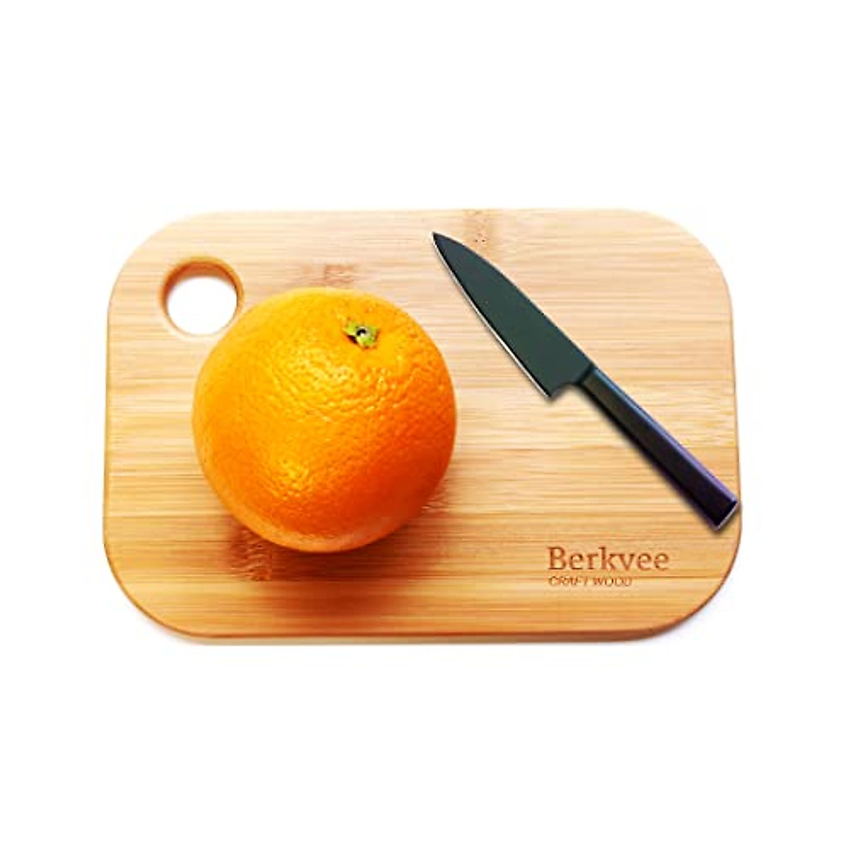 Berkvee Small Bamboo Wood Cutting Board Set (2 Pieces) - Mini Lightweight Wooden Fruit Cutting Board for Home Camping Trip