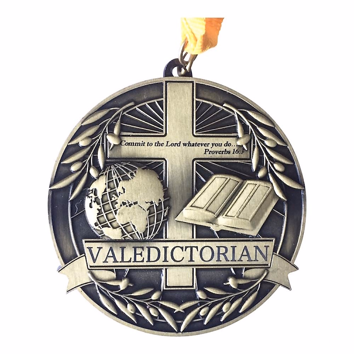 Grads4Good Christian Graduation Valedictorian Medal Proverbs 16:3