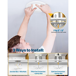 Sunco 24 Pack 5/6 Inch LED Disk Lights, Flush Mount Disc Recessed Ceiling Can Lighting, 1050 LM, 3000K Warm White, Dimmable, 15W=75W, Damp Rated ETL