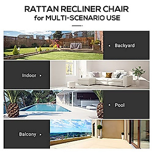 Outsunny Rattan Adjustable Recliner Chair with Hand-Woven All-Weather Wicker for Patio, Outdoor, Garden, Poolside, White