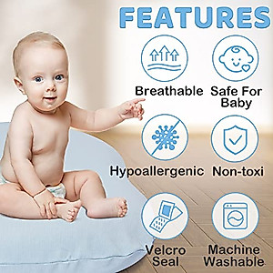 MEXXI Waterproof Corduroy Baby Lounger Covers (Pack of 2) Hypoallergenic Cotton Newborn Covers | Durable Soft Spare Covers (Covers Only) (Waterproof, Pistachio Green & Alice Blue)