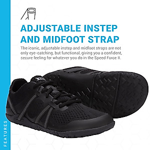 Xero Shoes Women's Speed Force Barefoot Running Shoe - Ultra Lightweight - Minimalist Road Running Shoe Black