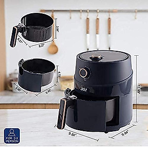 JKM Air Fryer 3.7QT Large Electric Oilless Mechanical Temperature Control, Nonstick Frying Basket, Knob-Blue