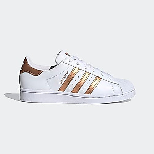 adidas Originals womens Superstar Sneaker, White/Copper Metallic/Black, 7 US