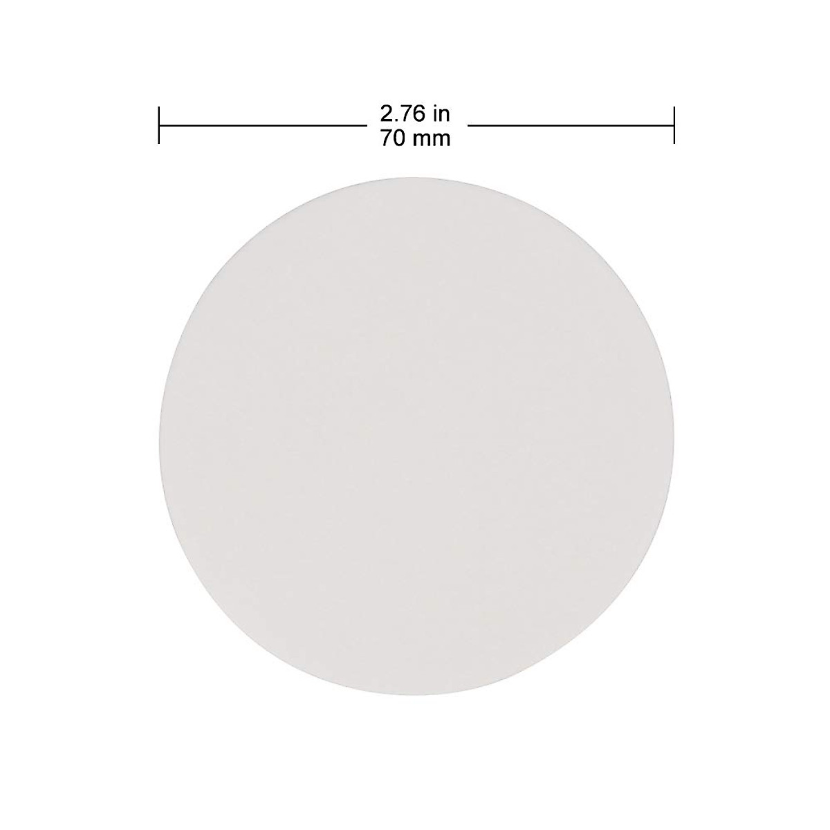 Labasics Qualitative Filter Paper Circles, 70 mm Diameter Cellulose Filter Paper with 15-20 Micron Particle Retention Medium Filtration Speed, Pack of 100
