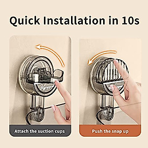 Dobbyby 3-Pack Suction Cups Wall Mounted Makeup Brush Holder Toothbrush Holder Skincare Organizer Shower Caddy Wall Spice Rack Storage Plastic Pet Holder Ideal for Kitchen or Bathroom, Smoke