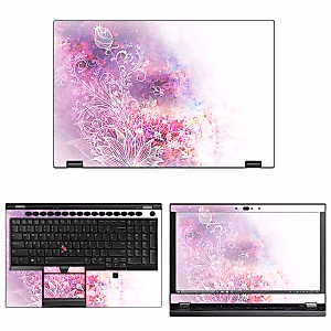 Decalrus - Protective Decal Floral Skin Sticker for Lenovo ThinkPad P53 (15.6" Screen) case Cover wrap LEthnkpd15_P53-110