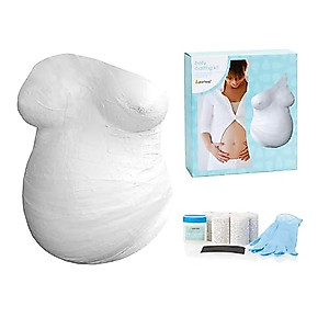 Pearhead Belly Casting Kit, Gender-Neutral Pregnancy Keepsake for Expecting Mothers, Mother’s Day Keepsake, Pregnant Belly Imprint DIY Plaster Mold Kit, White