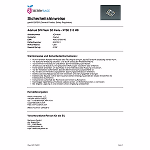 SPI Flash SD Card - XTSD 512 MB Adafruit 4899