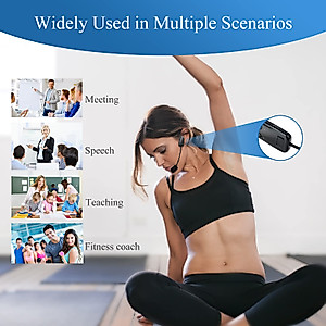 HUACAM 2.4G Wireless Microphone System for Two People, 165 ft Long Range, Stable Transmission, Portable Headset Microphone for Voice Amplifier, PA System, Teacher, Fitness Instructor, Outdoor