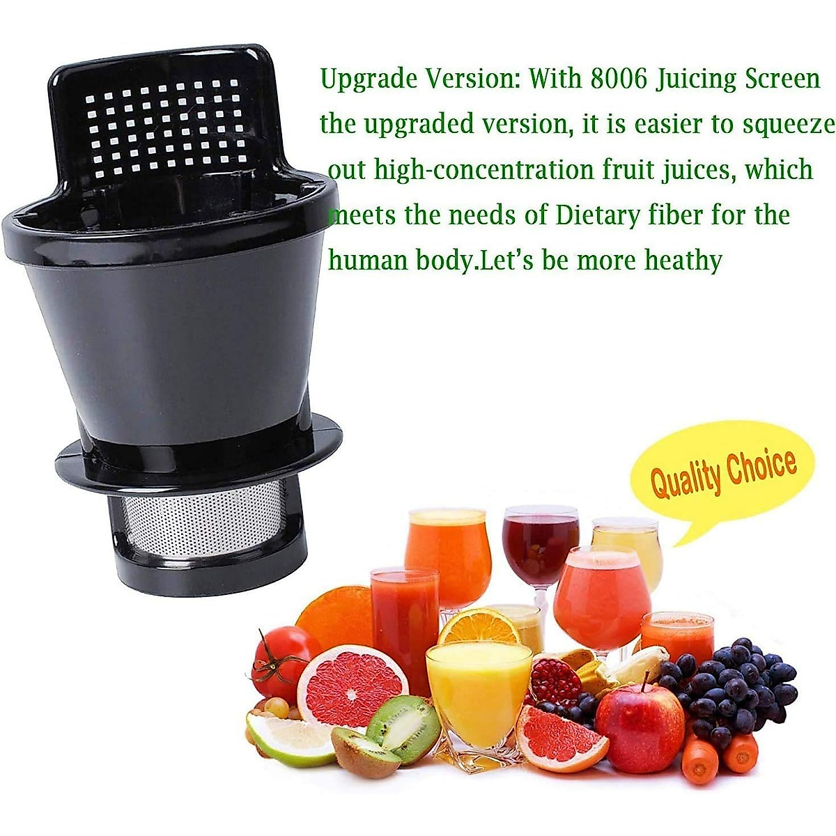 8006 Juicer Replacement Parts Compatible with Omegae 8006 8005 8004 8003 NC900 Slow Masticating Juicer 2 Juicing Screen Juicer Auger