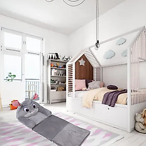 Estink Kids, Foldable Kids Couch Cute Cartoon Soft Children Folding Sofa Bed Play with Armrests Chair for Home Bedroom Playroom (3 Layers)