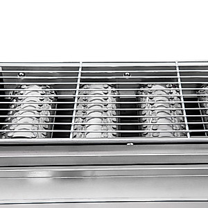 BBQ Propane Gas Grill, Stainless Steel Patio Garden Barbecue Grill, Smokeless Safe Removable for Outdoor Cooking, Camping, Backyard Parties, RV Travel