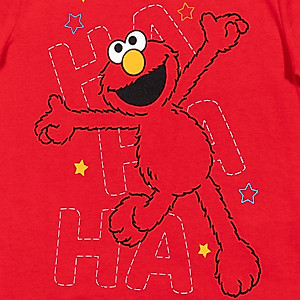 Sesame Street Elmo Cookie Monster Oscar the Grouch Big Bird Infant Baby Boys 2 Pack T-Shirts Gray/Red 18 Months
