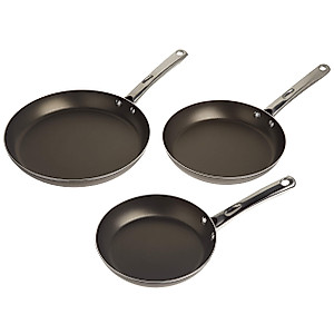 Farberware - 20065 Farberware Kitchen Ease Nonstick Frying Pan Set / Fry Pan Set / Skillet Set - 8 Inch, 10 Inch, and 11 Inch, Black