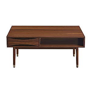 Versanora Dawson Coffee Table | Living Room, 39.62" x 21.62" x 17.75", Walnut