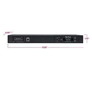 CyberPower PDU20MHVT10AT Metered ATS PDU, 200-240V/20A, 12 Outlets, 1U Rackmount