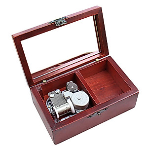 ROSIKING Wooden Music Box with Mirror Mechanism Carved Jewelry Musical Boxes Christmas Birthday Valentine's Day Gifts Plays Howl's Moving Castle-Merry Go Round of Life