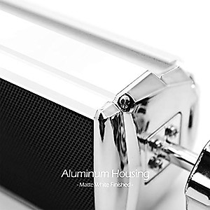 GoHawk RE9-X White Gen.3 Waterproof Bluetooth Motorcycle Stereo Speakers LED Soundbar 7/8-1.25 in. Handlebar Mount MP3 Music Player Audio Amplifier System ATV 4 Wheelers USB AUX FM Radio