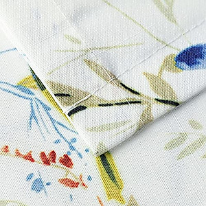 Leeva Delicate Blue Birds Window Curtains for Bedroom Dining Room, Grommet Top Crafted Printed Garden Windows Treatment Panels Set for Dorm, Set of 2 Pieces, 52x96