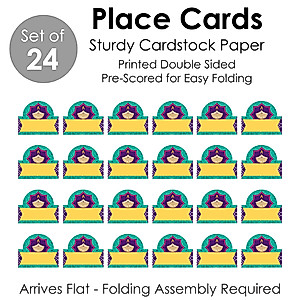 Big Dot of Happiness Happy Diwali - Festival of Lights Party Tent Buffet Card - Table Setting Name Place Cards - Set of 24