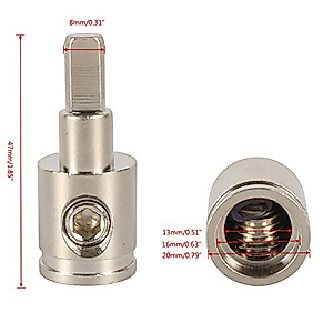 IQIHUI 4PCS Amp Input Reducer 0 Gauge to 4 Gauge Wire Reducer Power/Ground GA adapters Nickel Plated Brass