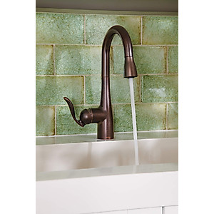 Moen 5995ORB Arbor One Handle High Arc Pulldown Bar Faucet with Reflex, Oil Rubbed Bronze, 0.375