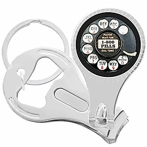 Rotary Dial Phone Nail Clippers Plus Bottle Opener Keychain