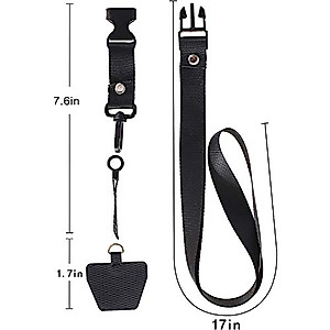 [2 Pack] Cellphone Lanyard Tether, Universal Detachable Neck Strap with Patch for Most Cell Phone Case & iPhone Case (Black+Leopard)