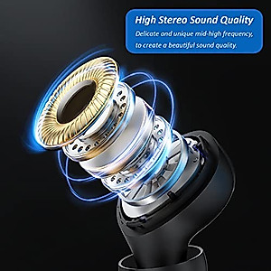 Awker A11 True Wireless Earbuds in Ear Bluetooth 5.3 Earphones Headphones, Touch Control with Charging Case, Built in Mic, Waterproof, TWS HiFi Stereo for Sport (White)