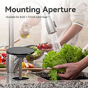 Sink Hole Cover Black, Stainless Steel Metal 2" Kitchen Faucet Hole Cover Tap Hole Plug Matte Black for Leakage Prevention