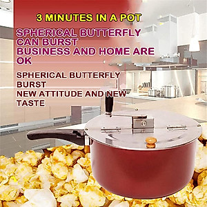 Popcorn Maker Manual Stove Top Non-Stick Popcorn Pot, with Anti-Scalding Handle And Detachable Lid, Universal for Gas Induction Cooker