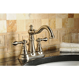 Derengge F-0048-BN Two-Handle Bathroom Faucet with Pop up Drain Assembly,cUPC NSF AB1953 Brushed Nickel