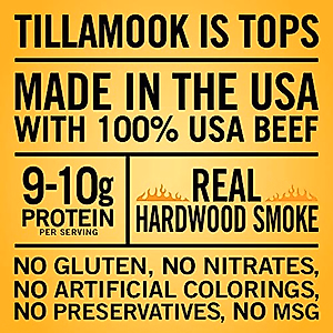 Tillamook Country Smoker Real Hardwood Smoked Beef Jerky, Sea Salt & Cracked Pepper, 10 Ounce