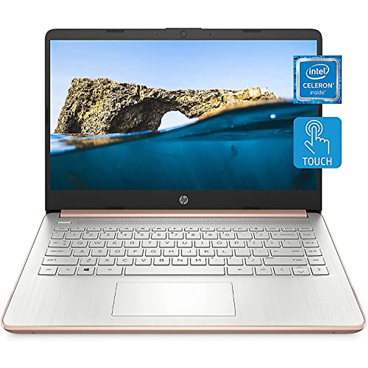 HP 14-inch TouchScreen HD Laptop, Intel Celeron N4020, 4GB DDR4, 64GB eMMC, Webcam, HDMI, Windows 10 S (Google Classroom or Zoom) (Rose Pink) (Renewed)